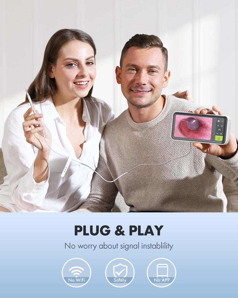 Anykit Digital Otoscope with Gyroscope, 4.5 Inches Screen, 3.9mm Ear S