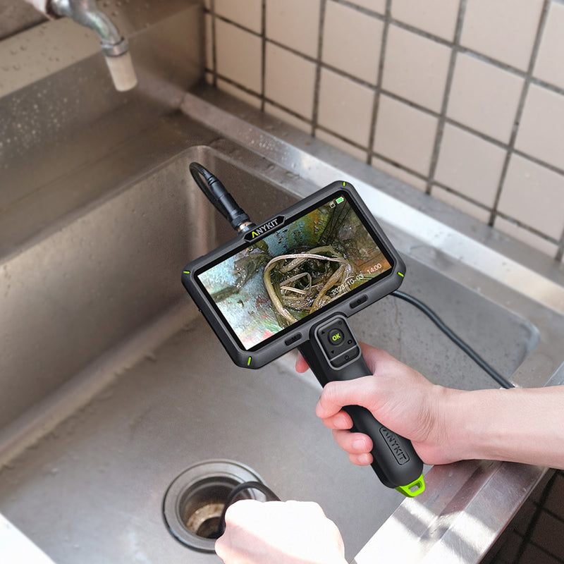 Anykit 6" IPS Screen Endoscope Camera with Light, Dual Lens Digital In